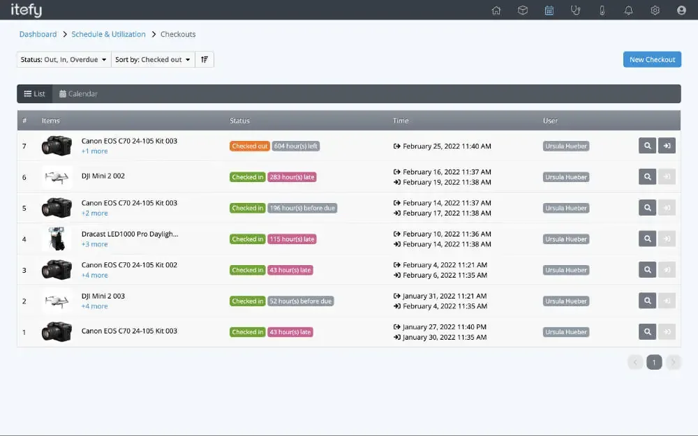 Equipment Checkout Software | Itefy